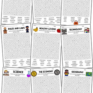 20 Themed Word Searches With Answers - Etsy