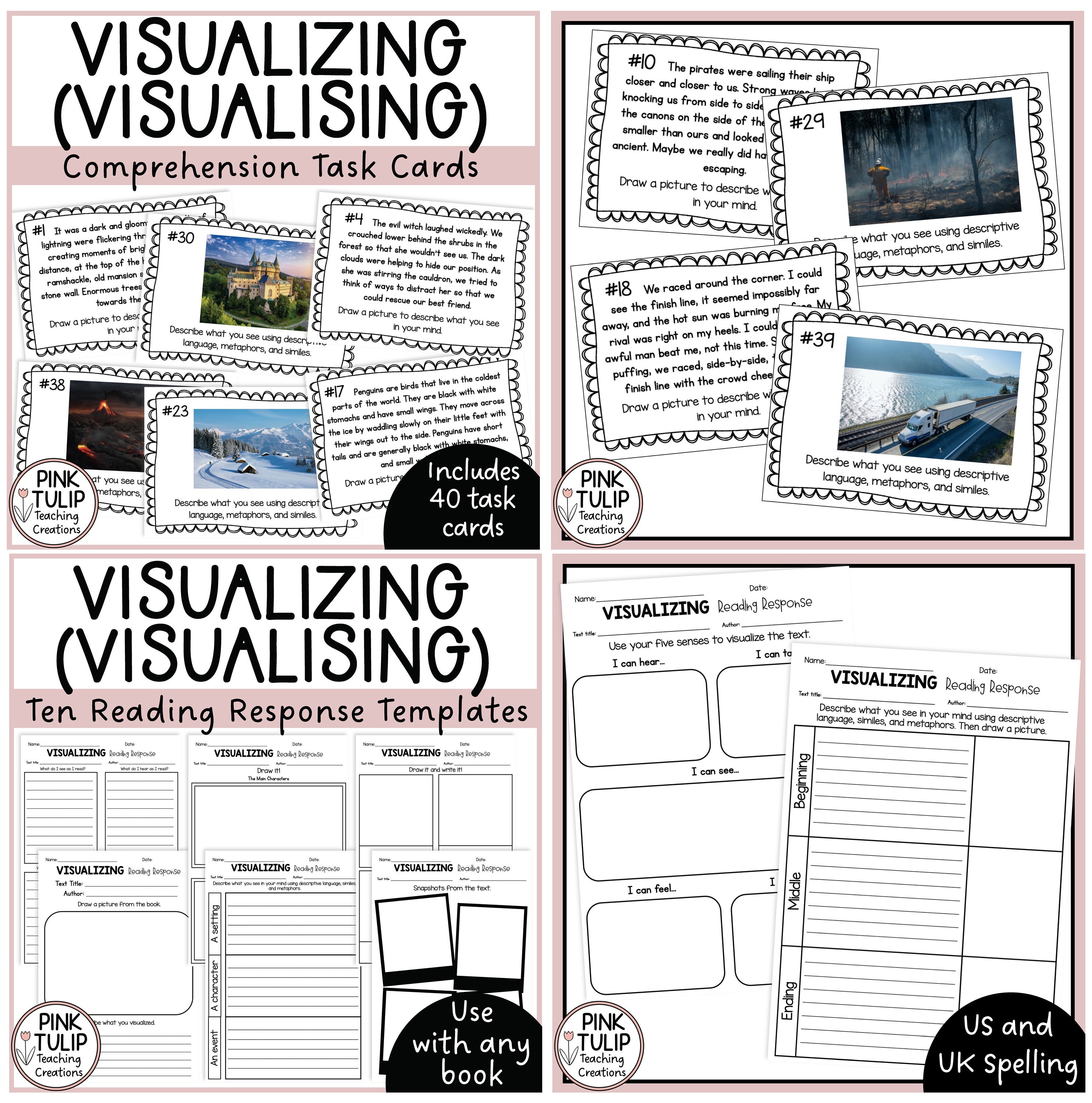 Visualizing (visualising) - Reading Comprehension Bundle - Etsy