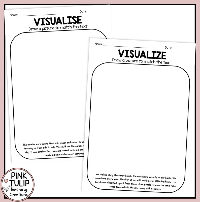Visualizing visualising Reading Comprehension Worksheet - Etsy
