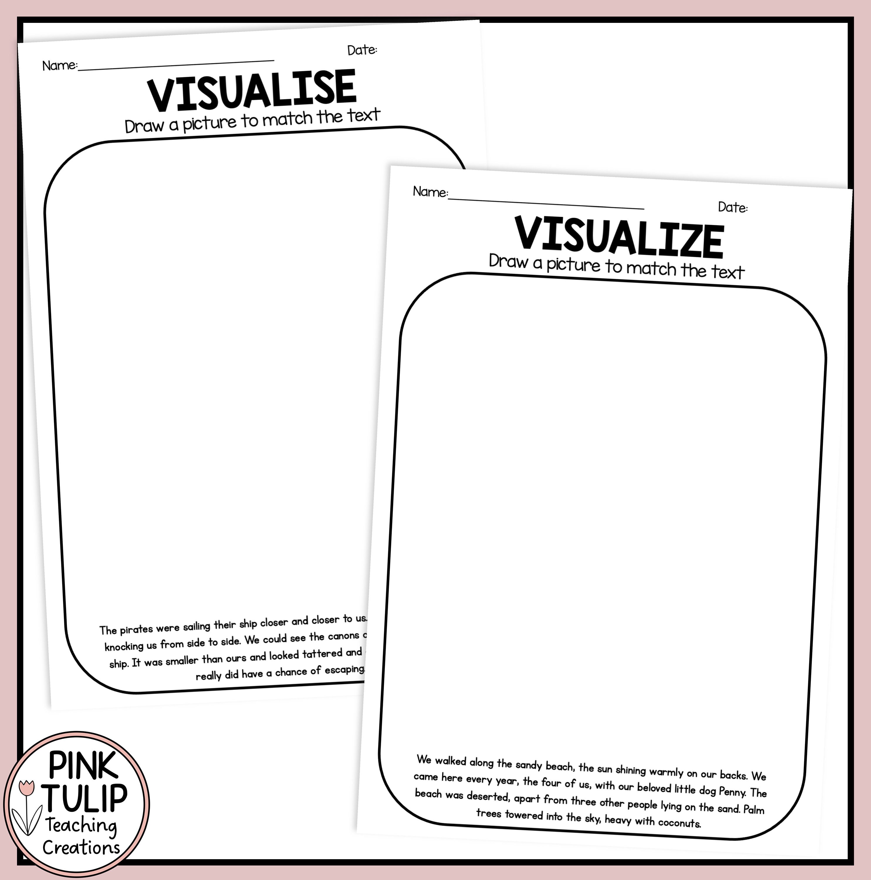 Visualizing (visualising) - Reading Comprehension Worksheet Pack - Etsy ...