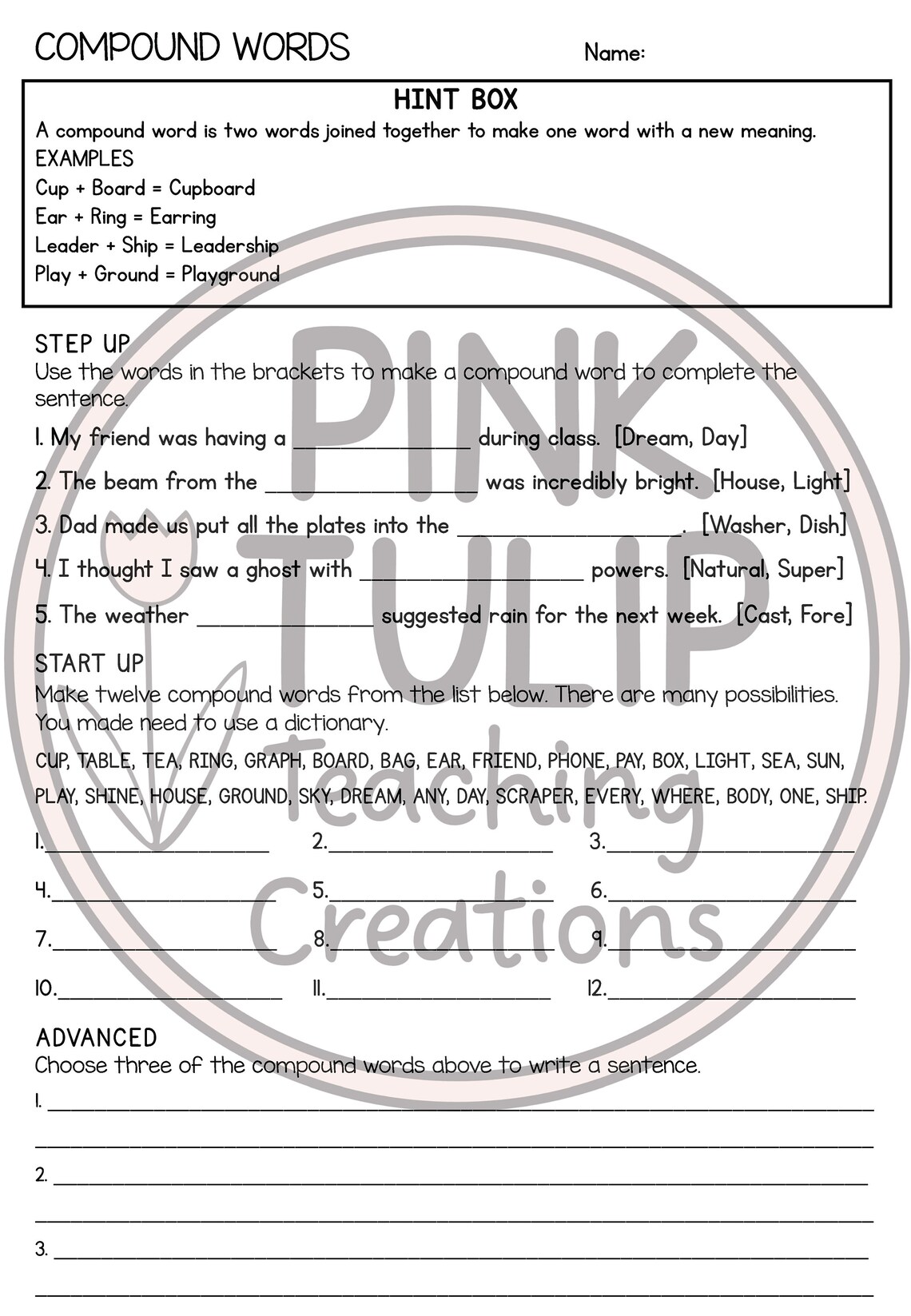 Grammar Worksheet Pack - Etsy