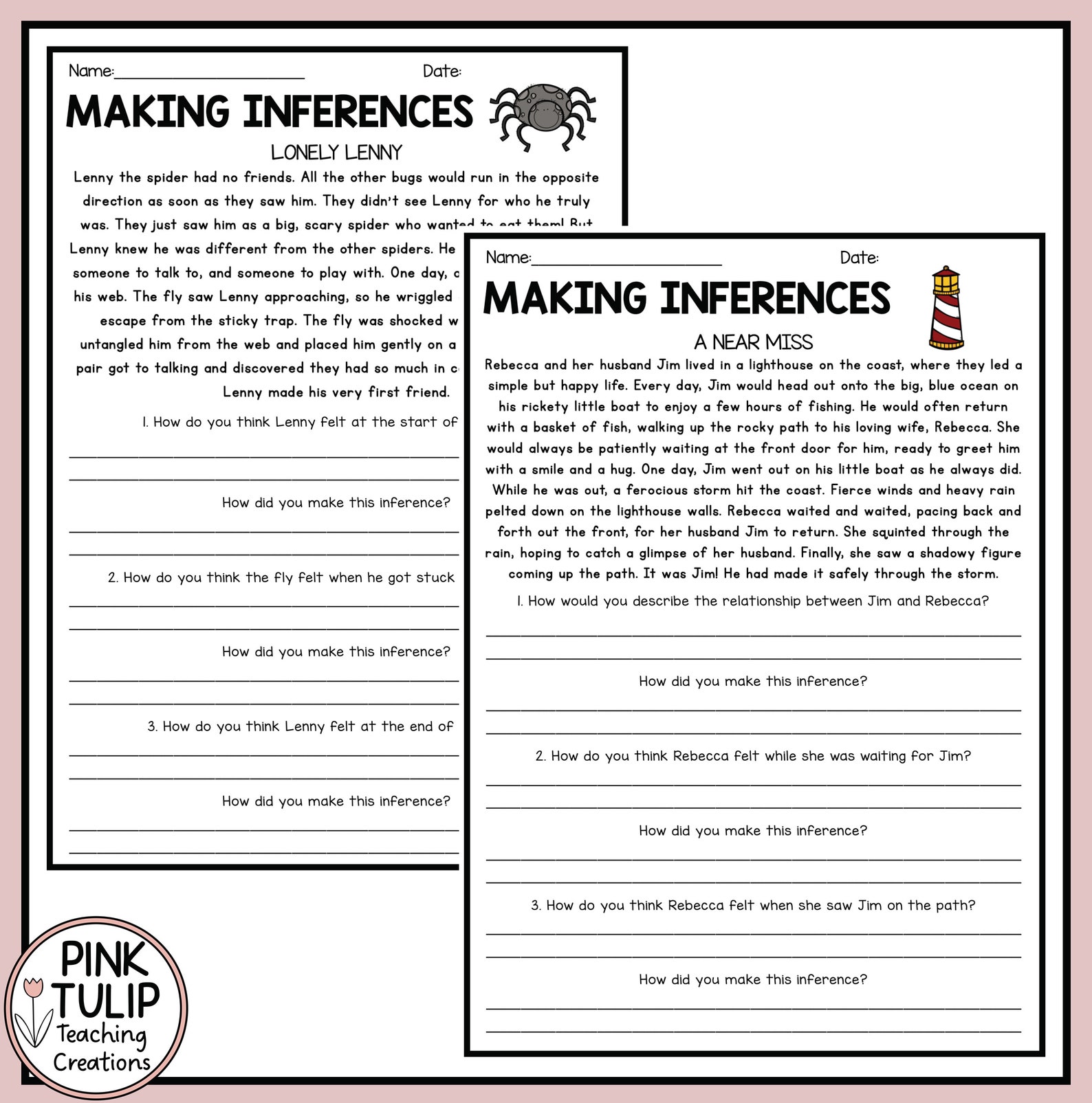 Making Inferences and Drawing Conclusions - Reading Worksheet Pack - Etsy