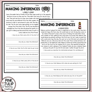 Making Inferences and Drawing Conclusions - Reading Worksheet Pack - Etsy