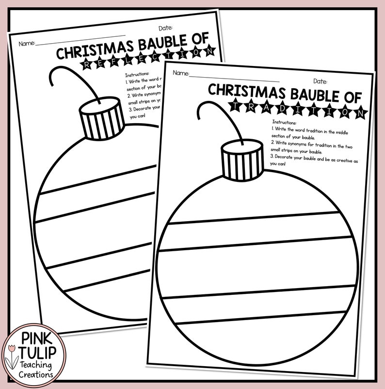 Christmas Bauble Synonym Activity - Etsy