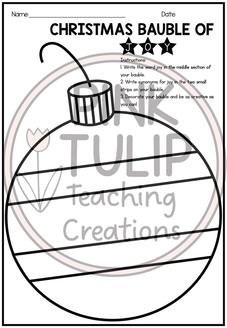 Christmas Bauble Synonym Activity - Etsy