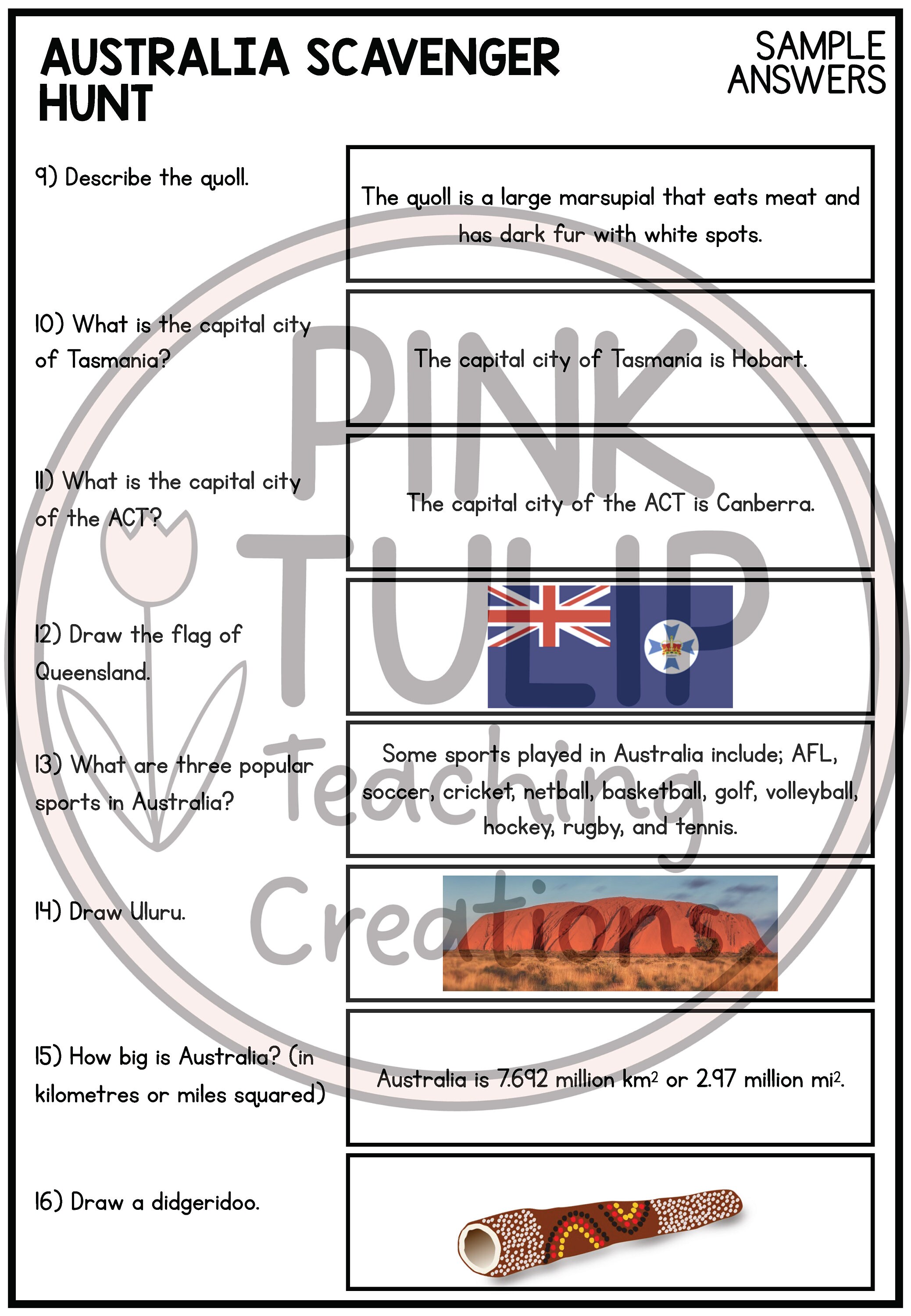Australia Scavenger Hunt Research Task - Etsy
