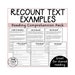Recount Text Examples - Ten Reading Samples With Comprehension - Etsy