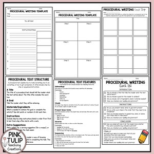 Procedural Text Writing Worksheet Pack - No Prep Lesson Ideas - Etsy ...