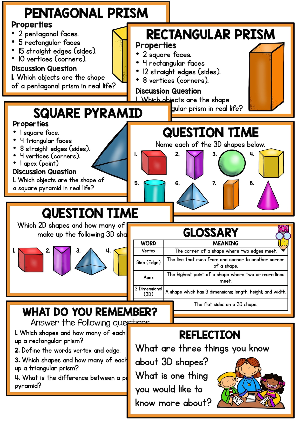Define, Describe, and Compare 3D Shapes Teaching Powerpoint ...