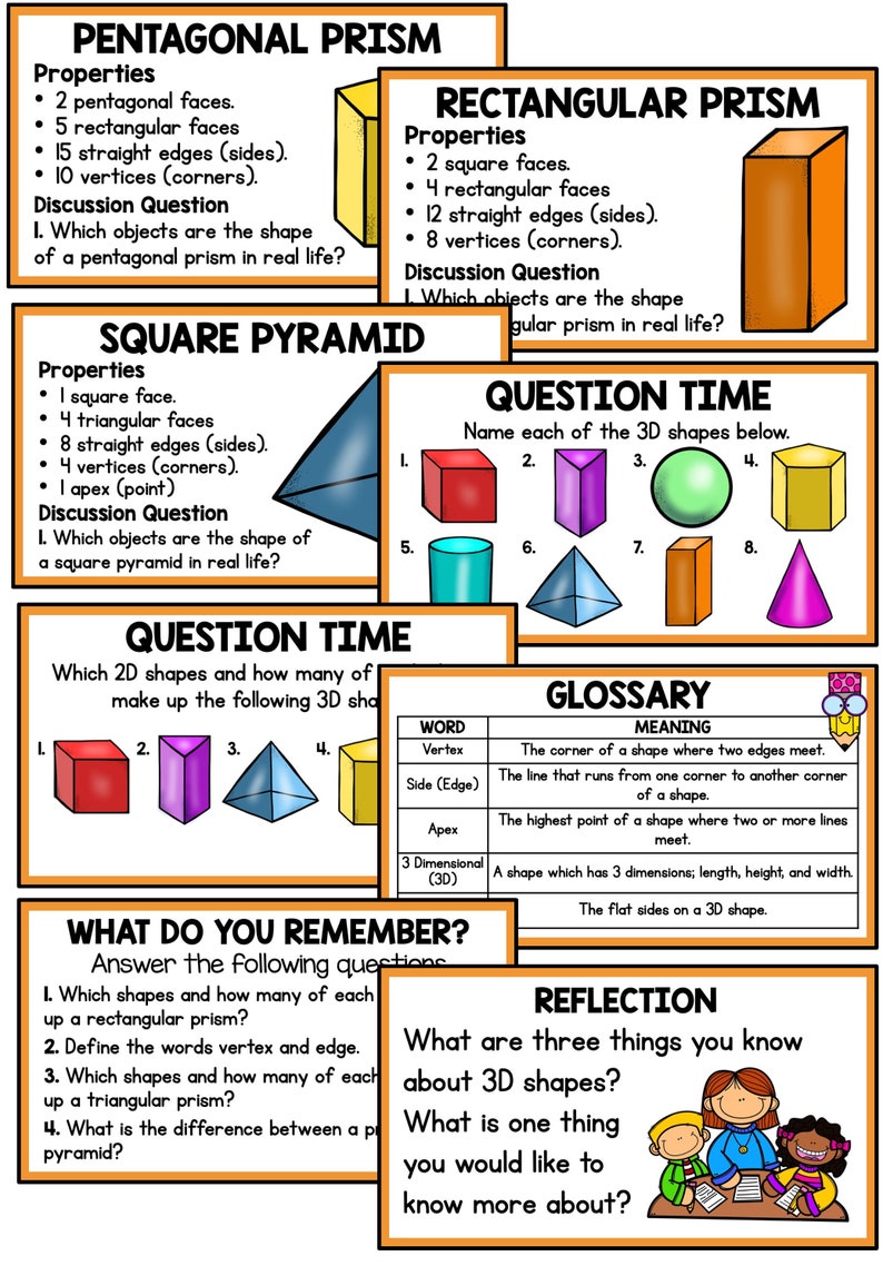 Define, Describe, and Compare 3D Shapes Teaching Powerpoint ...