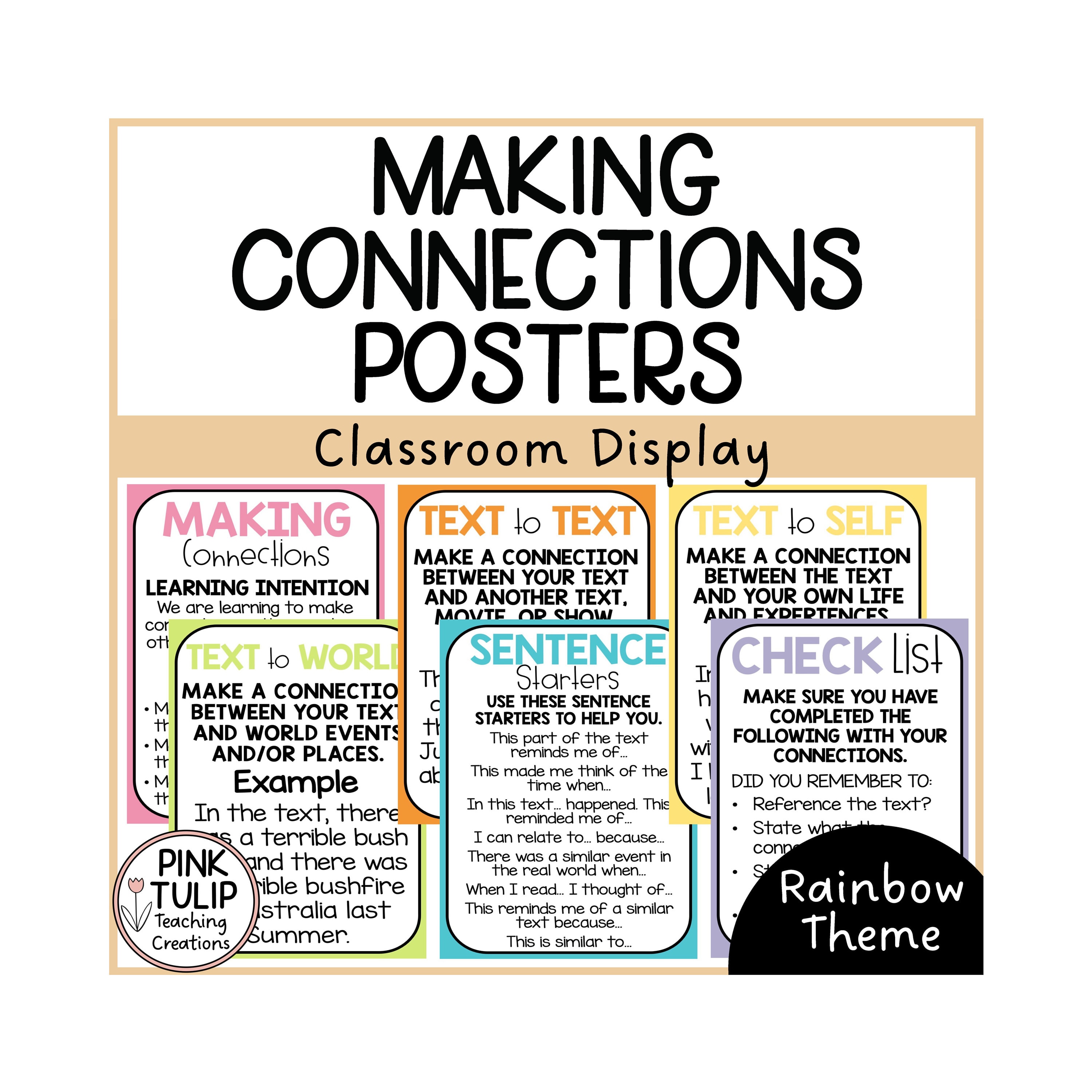 Making Connections (connecting) Reading Posters - Classroom Decor - Etsy