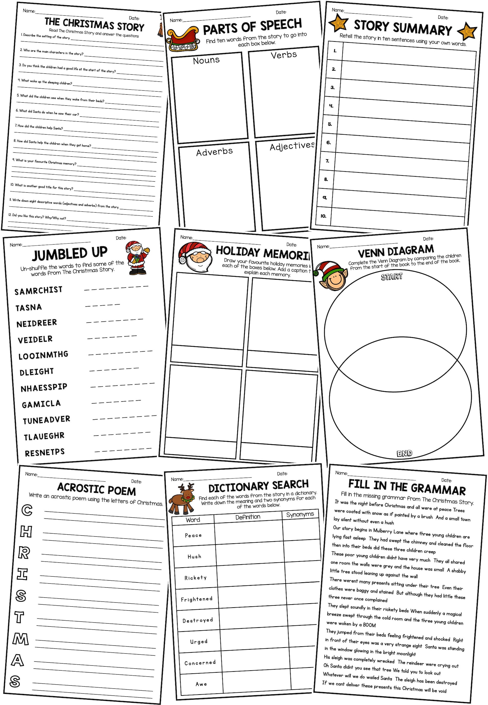 Christmas Story Activity Book - Etsy