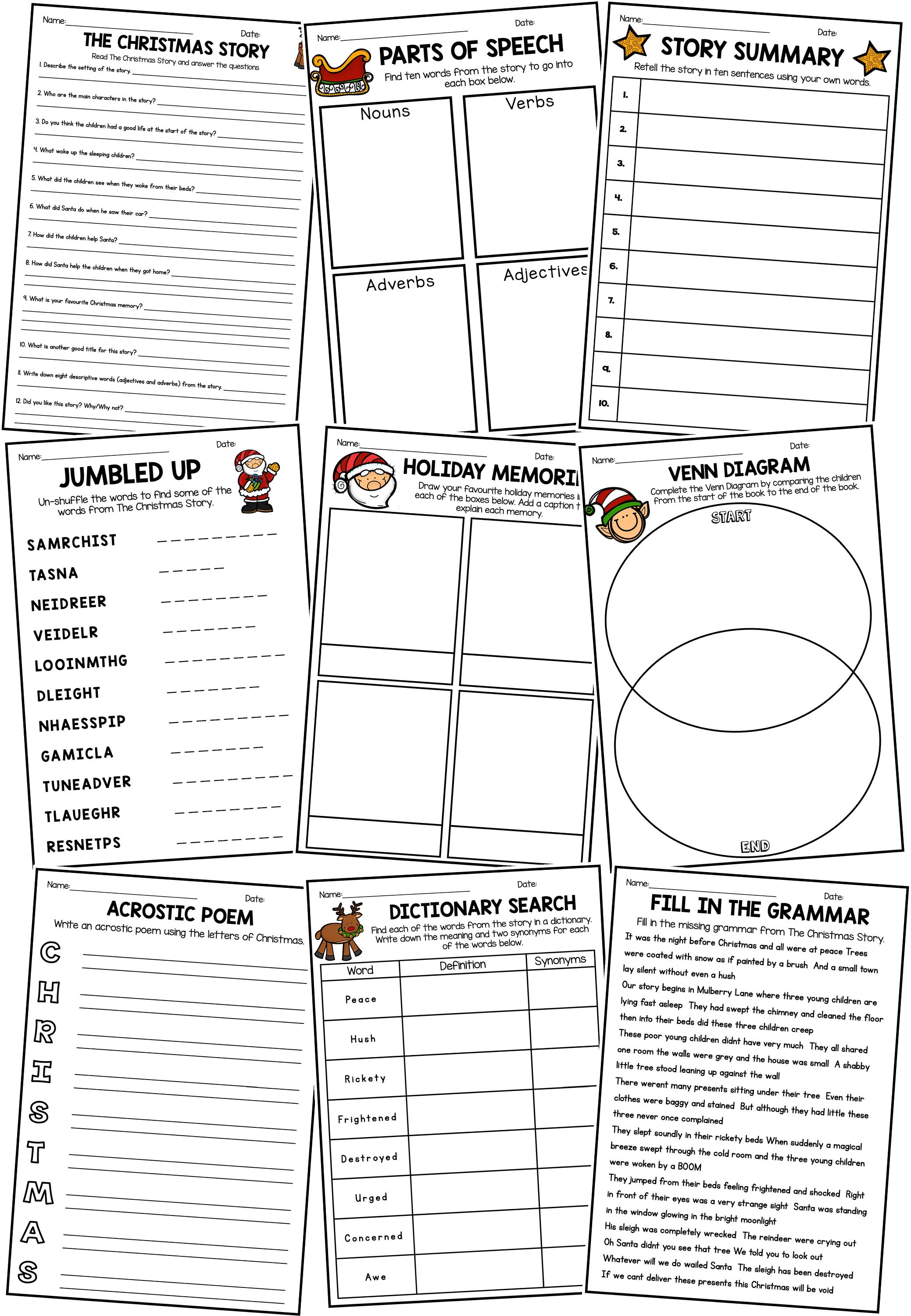 Christmas Story Activity Book - Etsy