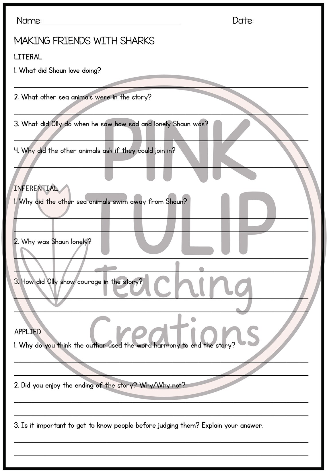 Comprehension Worksheets - Reading Strategies Set #7 - Etsy