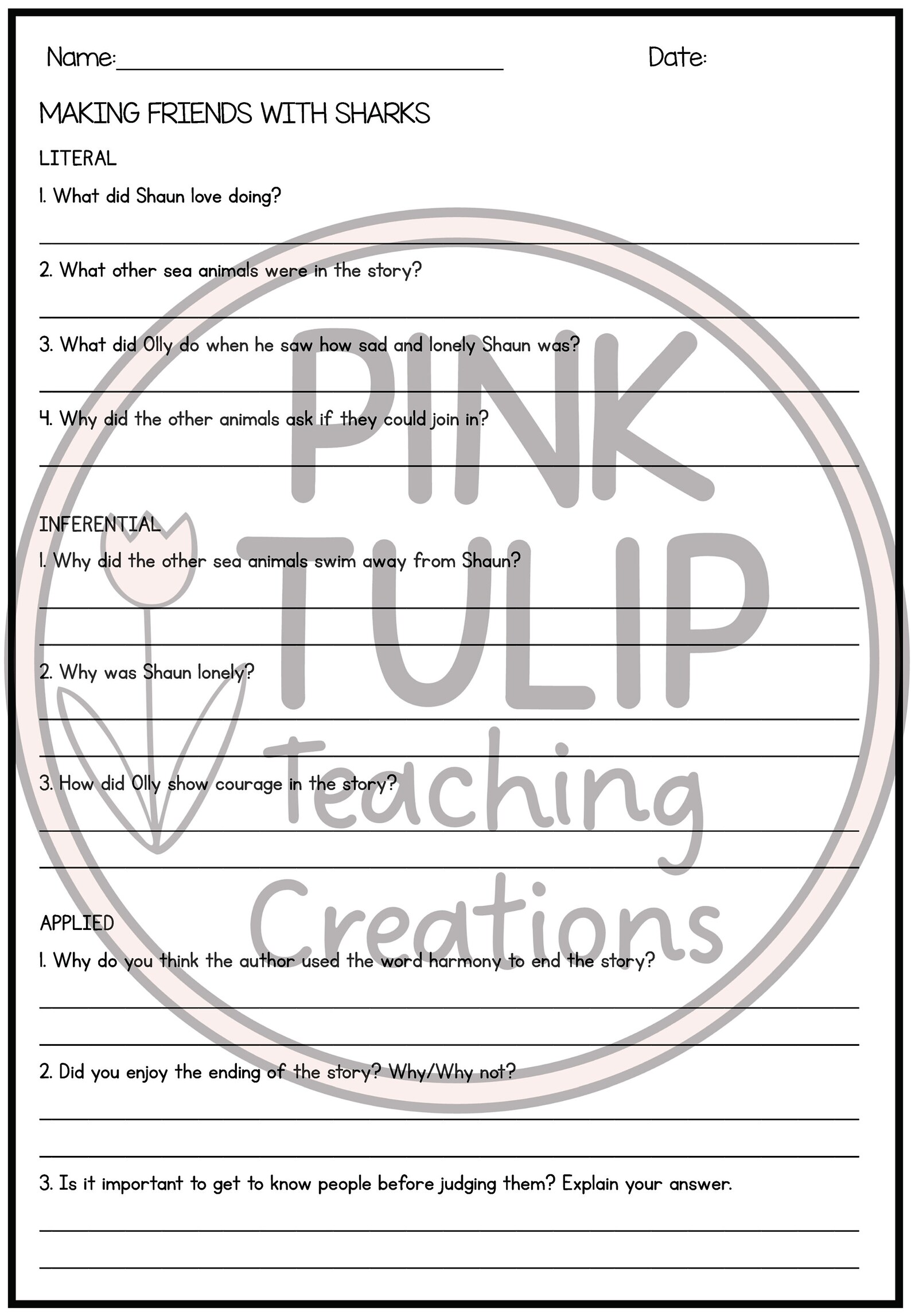 Comprehension Worksheets - Reading Strategies Set #7 - Etsy