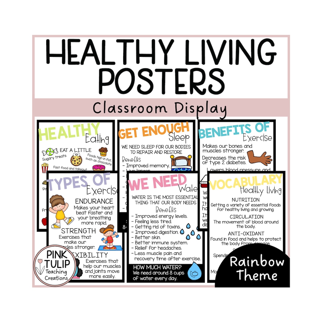 Healthy Living Poster Set - Classroom Decor - Etsy