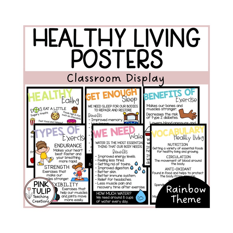 Healthy Living Poster Set - Classroom Decor - Etsy