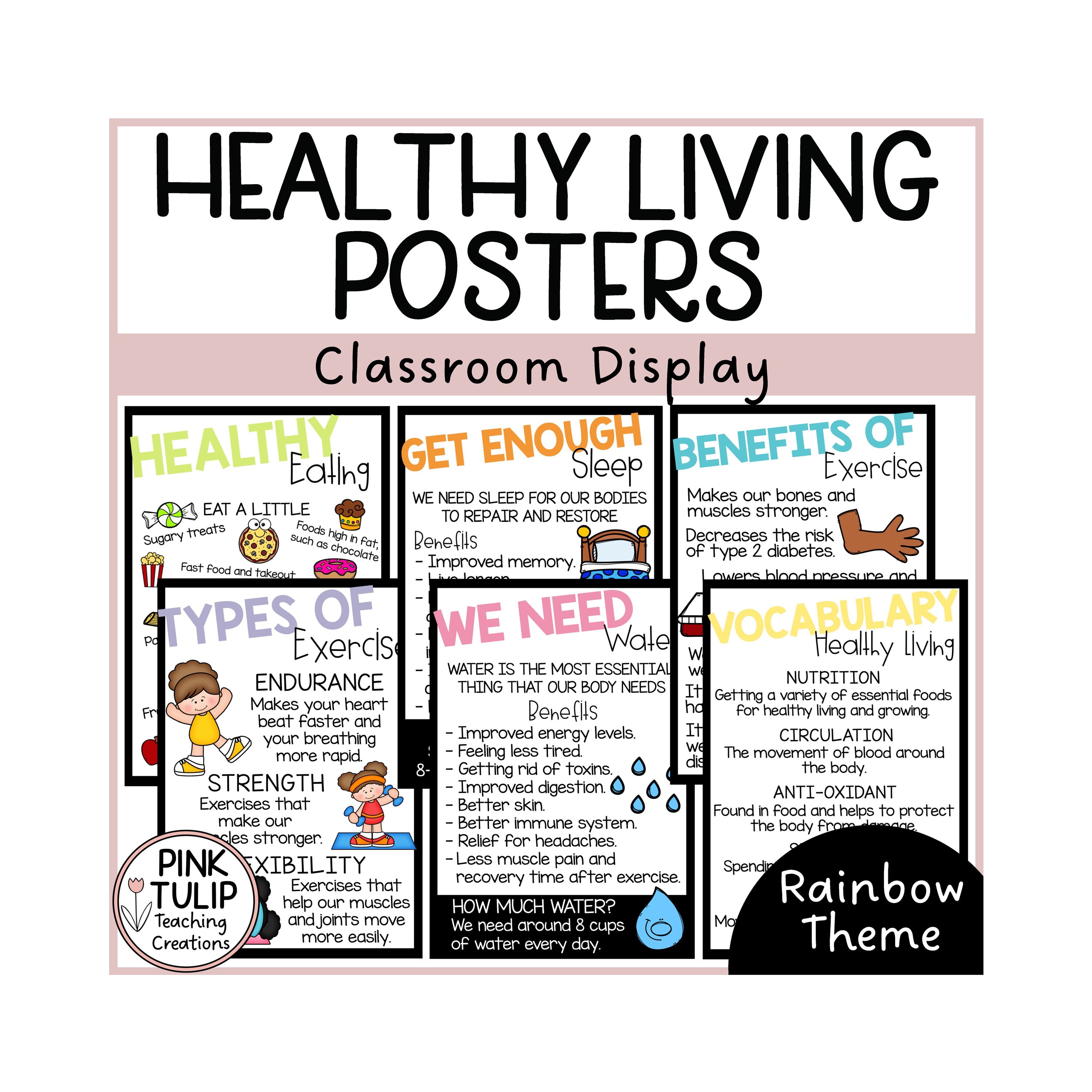 Healthy Living Poster Set - Classroom Decor - Etsy