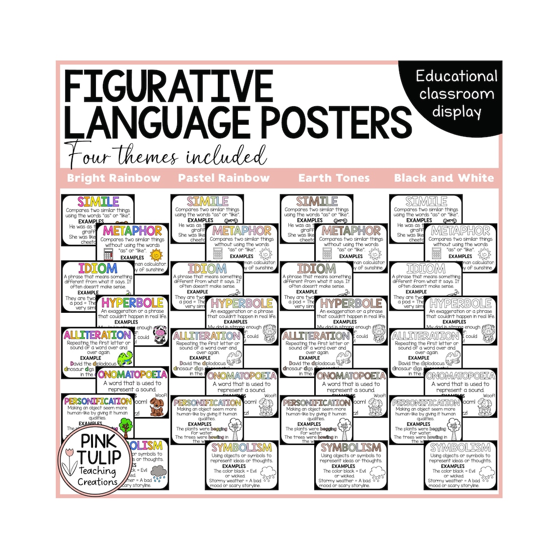 Figurative Language Posters - Classroom Decor - Etsy