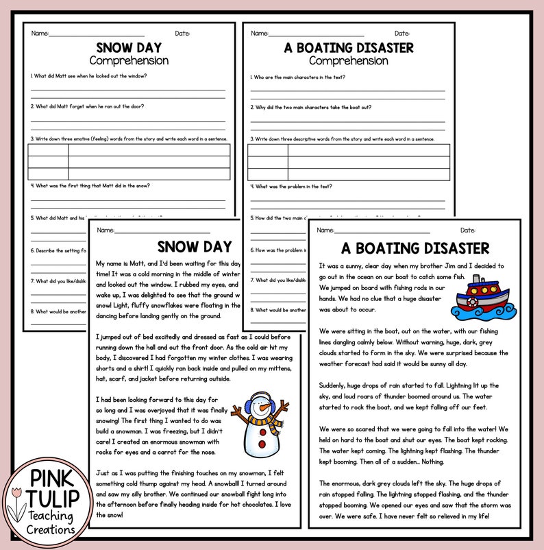 Recount Text Examples - Ten Reading Samples With Comprehension - Etsy