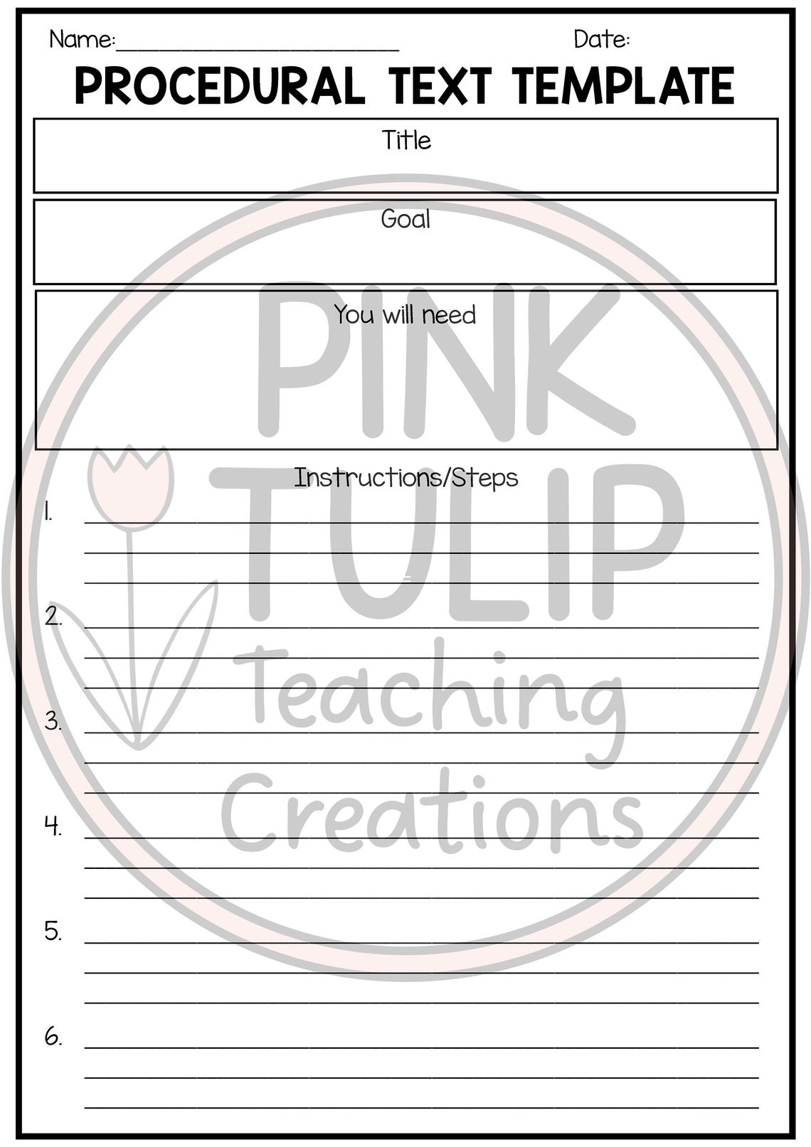 Procedural Text Writing Worksheet Pack No Prep Lesson Ideas - Etsy ...