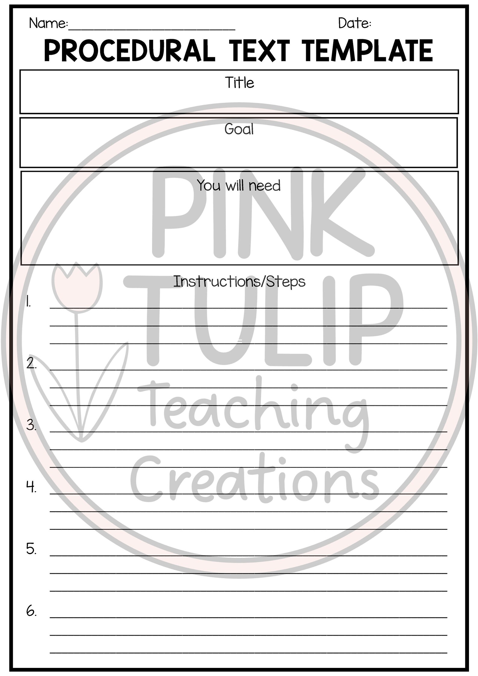 Procedural Text Writing Worksheet Pack No Prep Lesson Ideas - Etsy ...