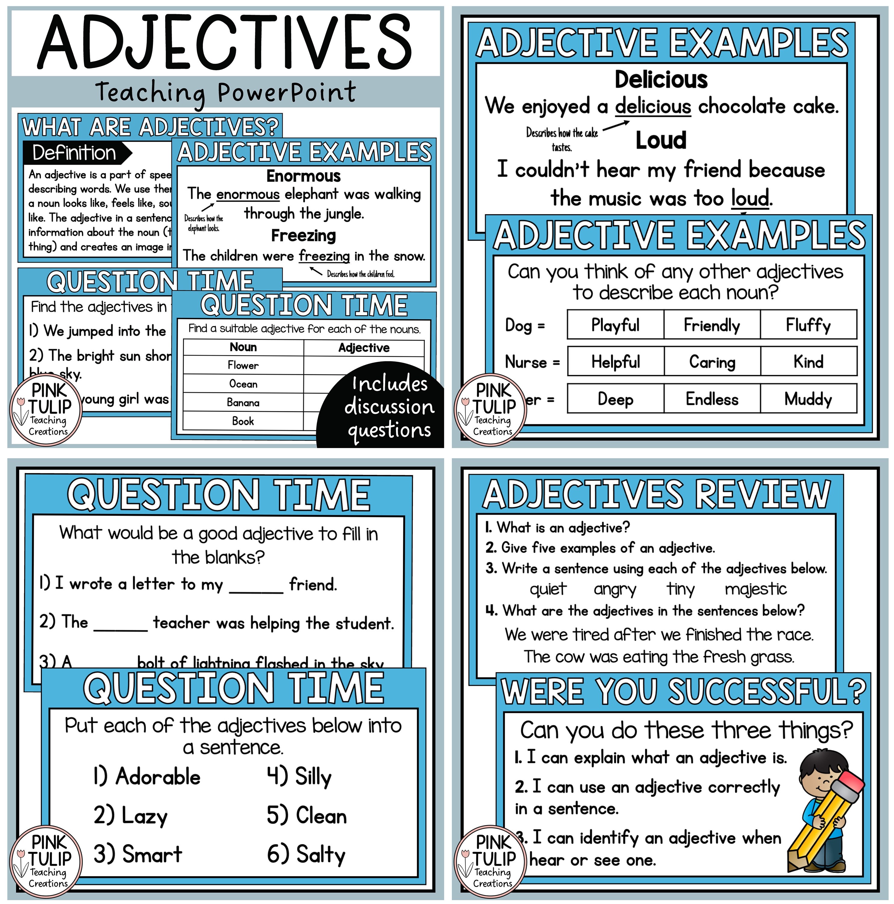 Adjectives Bundle - Worksheet Pack and Guided Teaching Powerpoint - Etsy