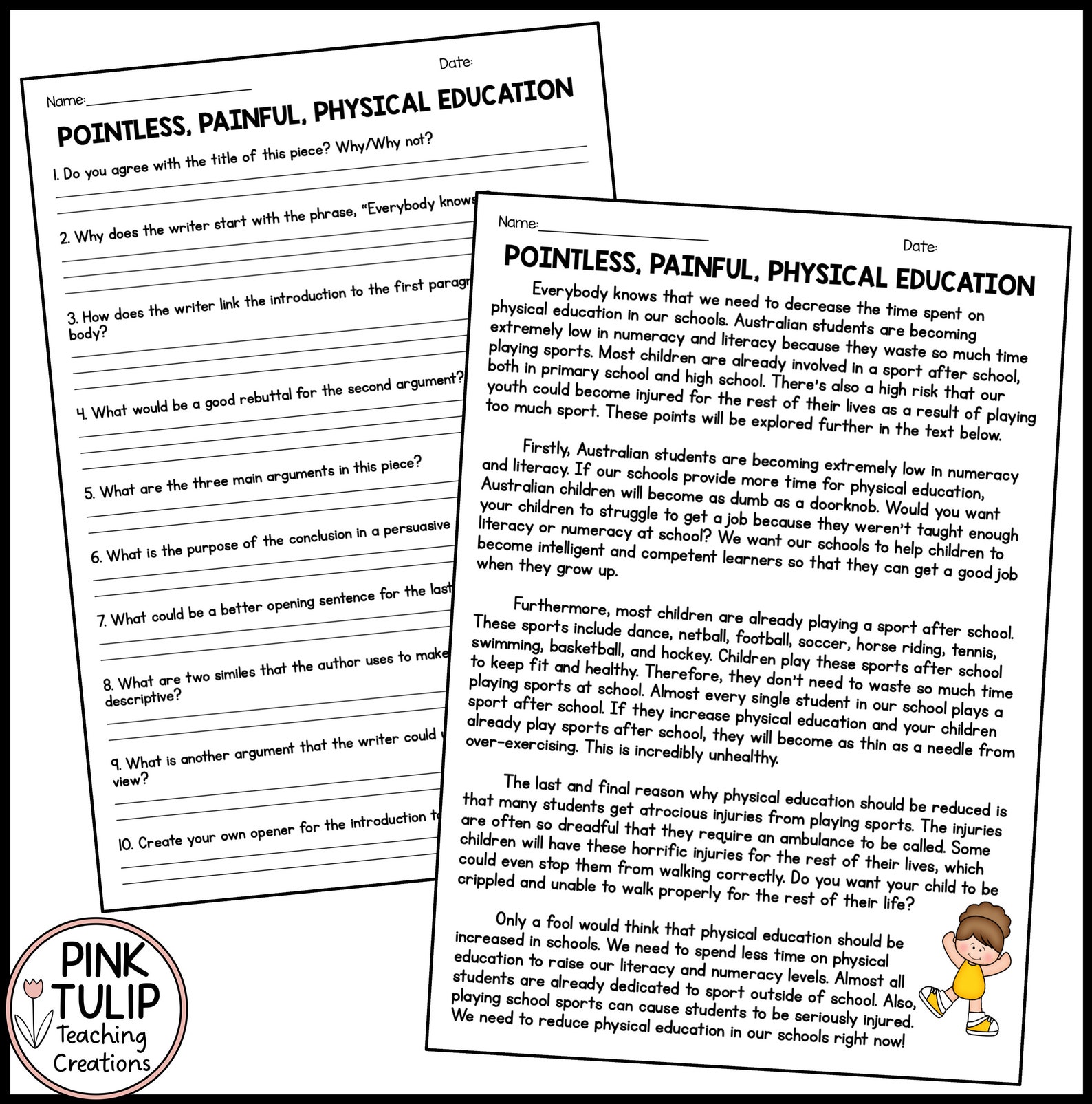 Persuasive Text Examples - Ten Reading Samples With Comprehension - Etsy