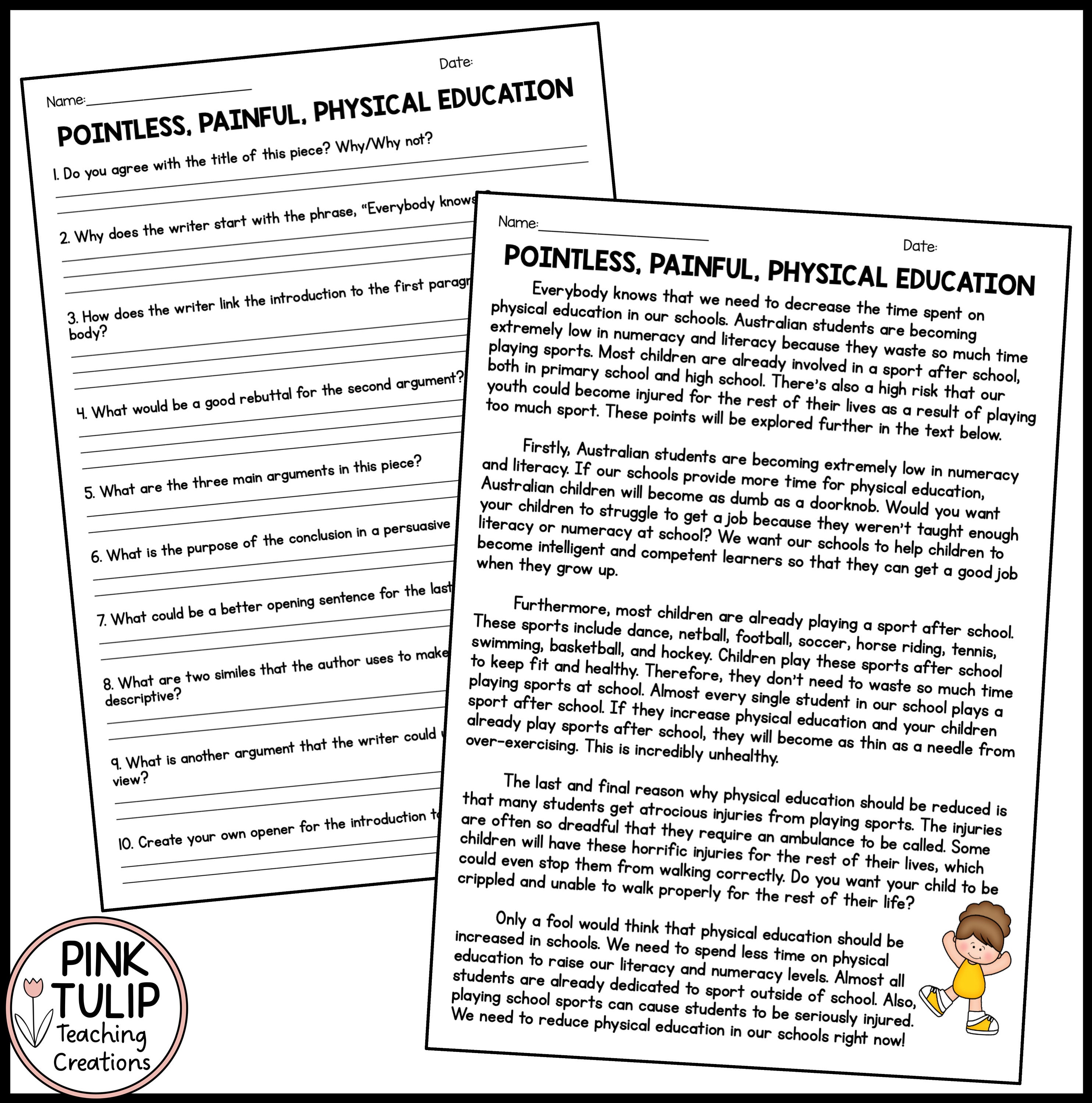 Persuasive Text Examples - Ten Reading Samples With Comprehension - Etsy