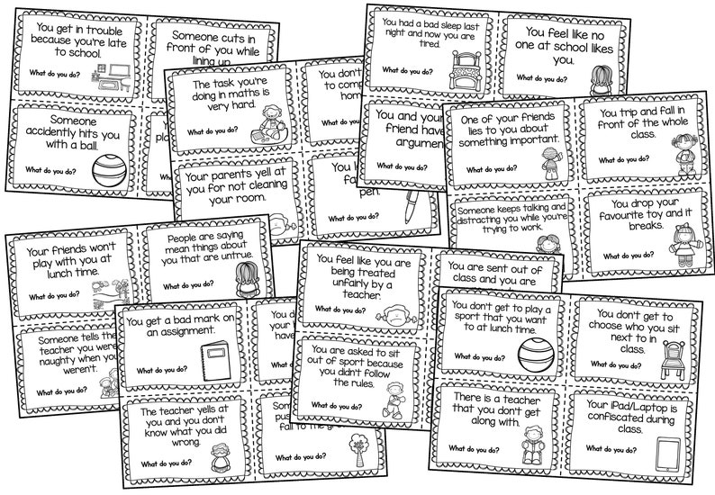 Resilience Scenarios - Task Cards for Role Play - Etsy Australia