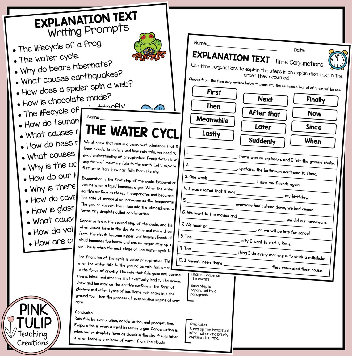 Explanation Text Writing Worksheet Pack - No Prep Lesson Ideas - Etsy