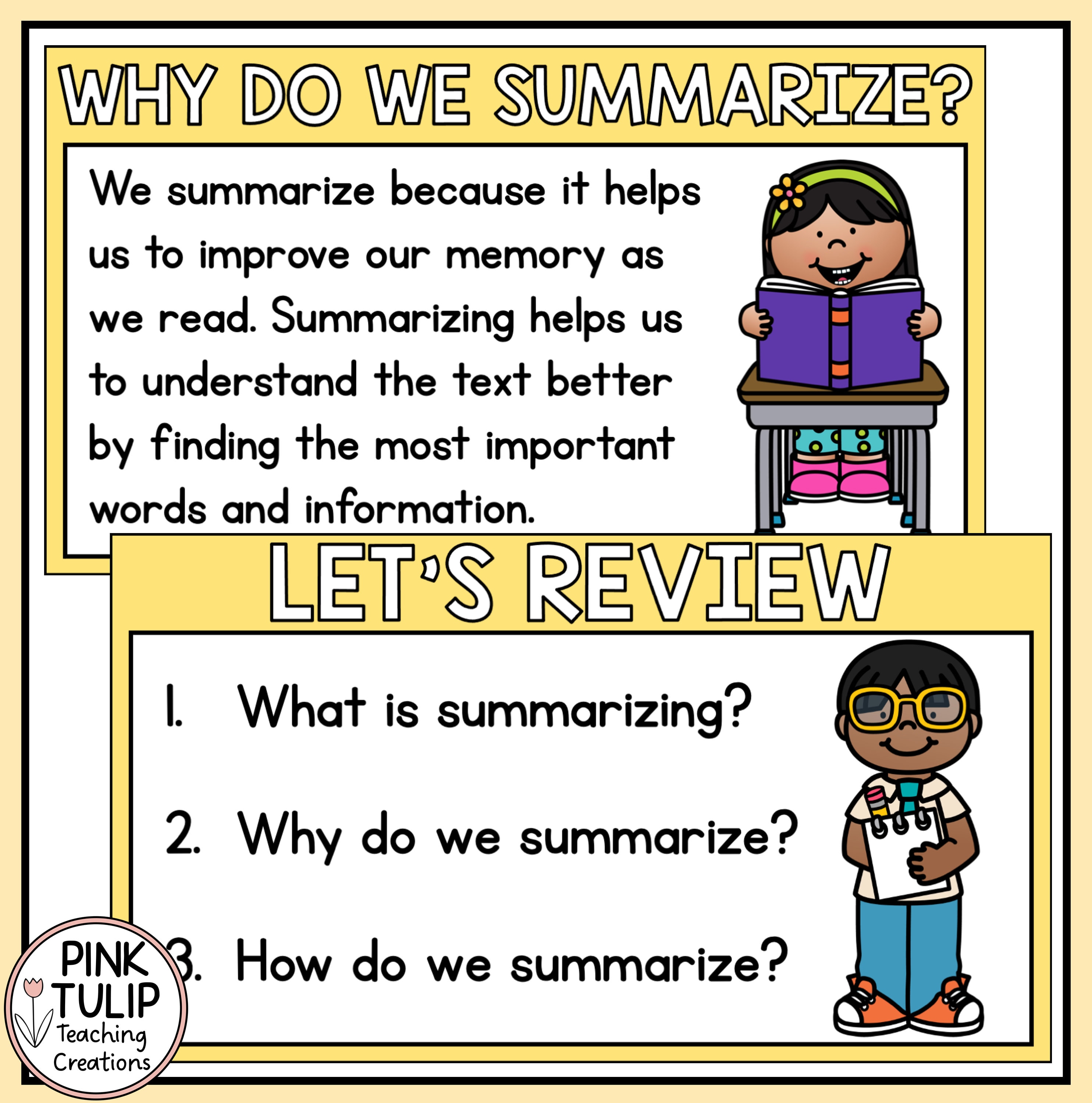 Summarizing (summarising) Reading Strategy Powerpoint - Guided Teaching ...