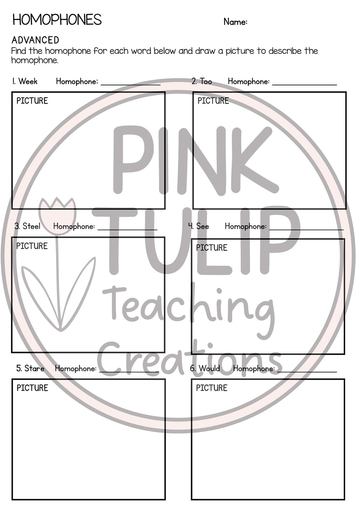 Homophones and Homographs - Grammar Worksheets With Answers - Etsy