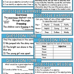 Adjectives Grammar Powerpoint - Guided Teaching - Etsy