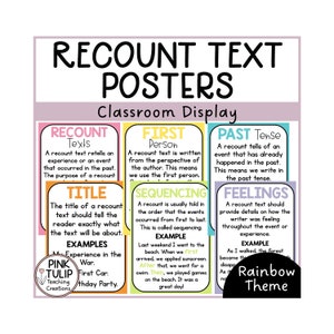 Recount Text Posters - Classroom Decor - Etsy
