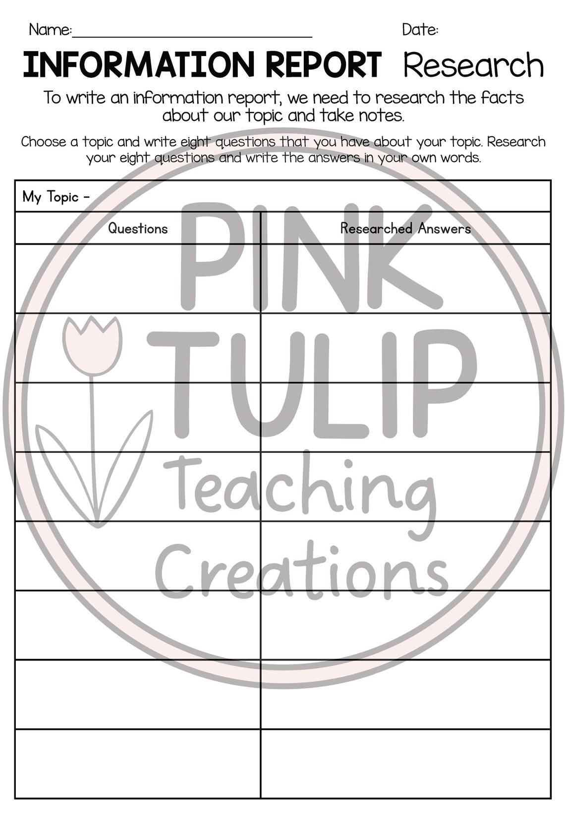 Information Text Reading and Writing Worksheet Pack - No Prep Lesson ...