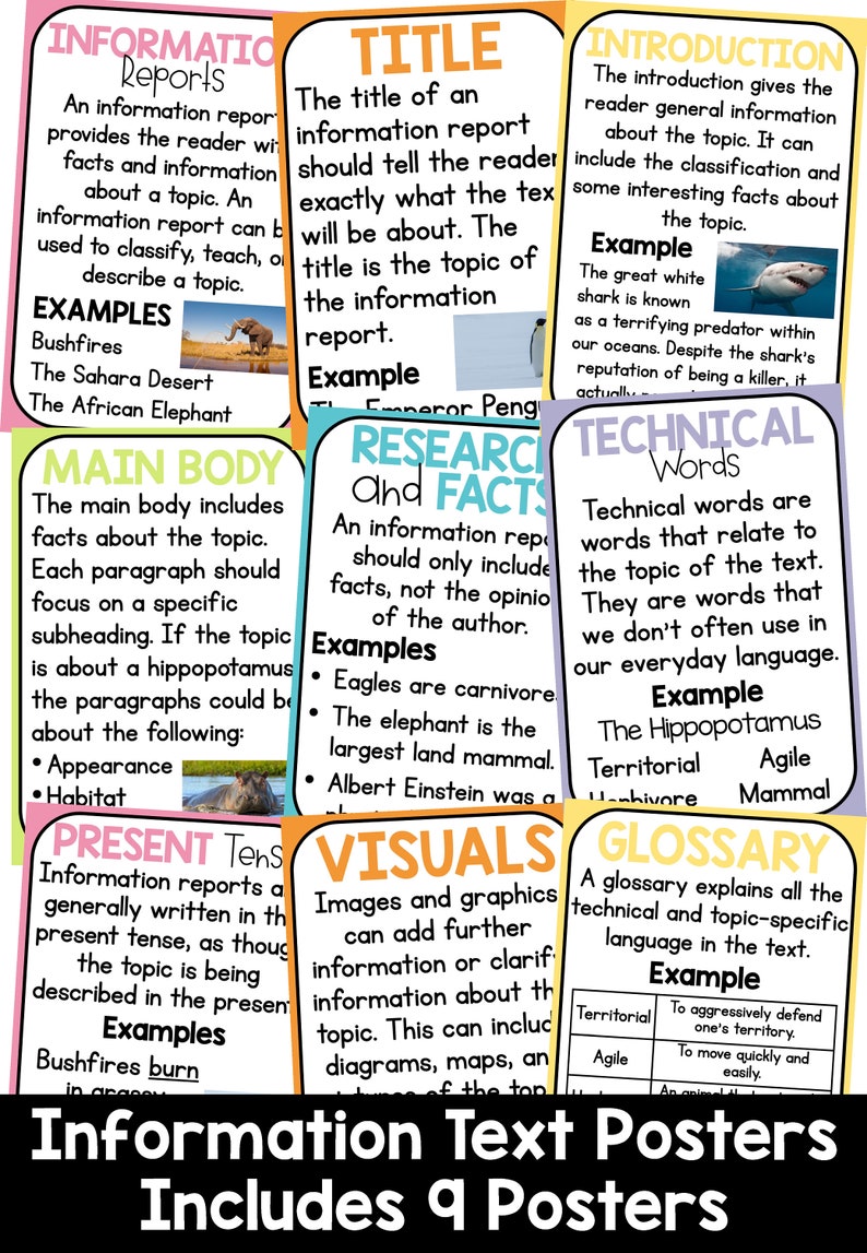 Reading and Writing Text Types Classroom Poster Bundle - Etsy Australia