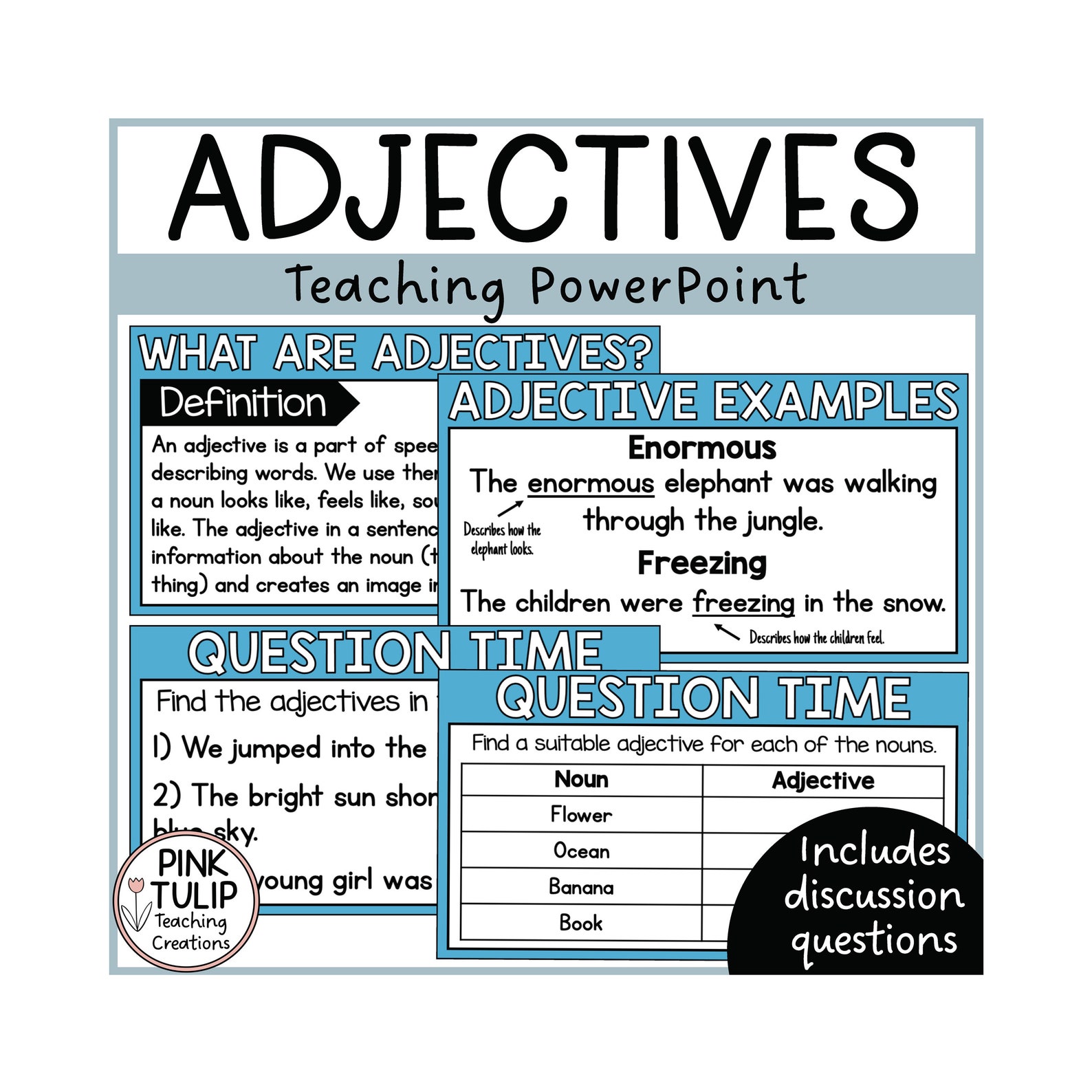 Adjectives Grammar Powerpoint - Guided Teaching - Etsy
