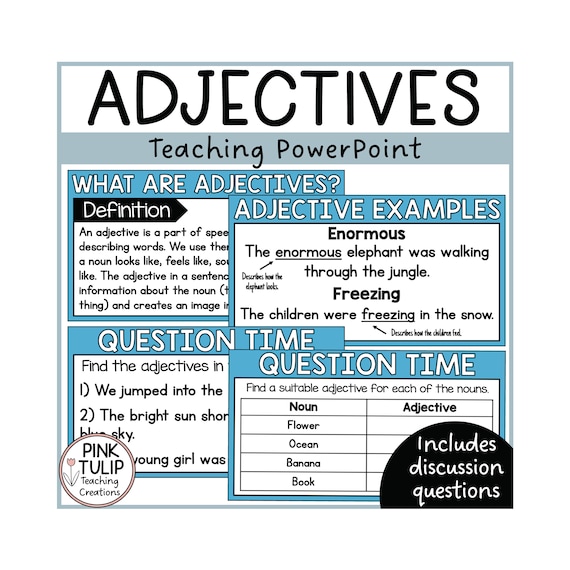 Common Adjectives Ppt Basic Parts Of Speech Bundle Digital Activities