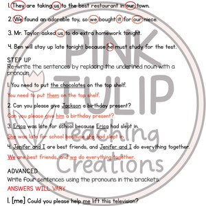 Nouns, Pronouns, and Capital Letters - Grammar Worksheets With Answers ...