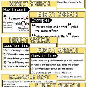 Direct Speech Quotation Marks Powerpoint - Guided Teaching - Etsy