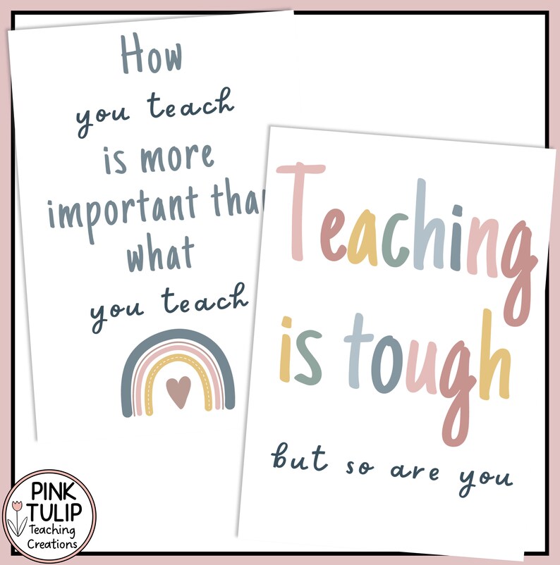 Inspirational Teaching Quotes Posters - Boho Theme Staffroom Display - Etsy