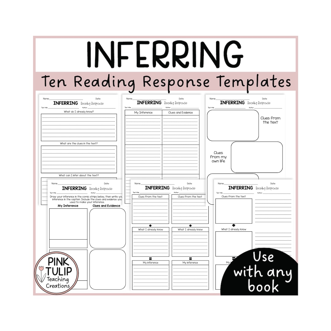 Making Inferences (inferring) Reading Response Pack - Templates for Any ...