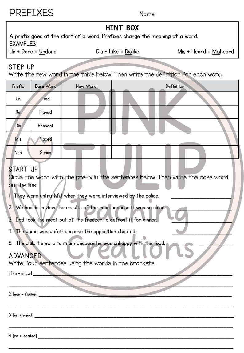 Grammar Worksheet Pack - Etsy