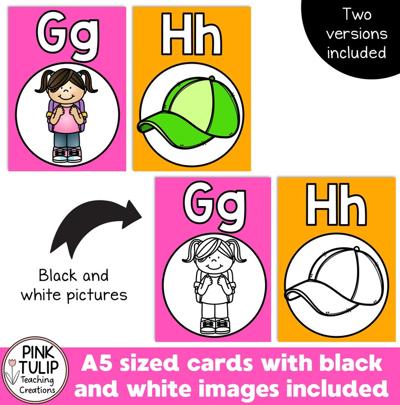 Alphabet Flash Cards Bright Rainbow Theme - Etsy