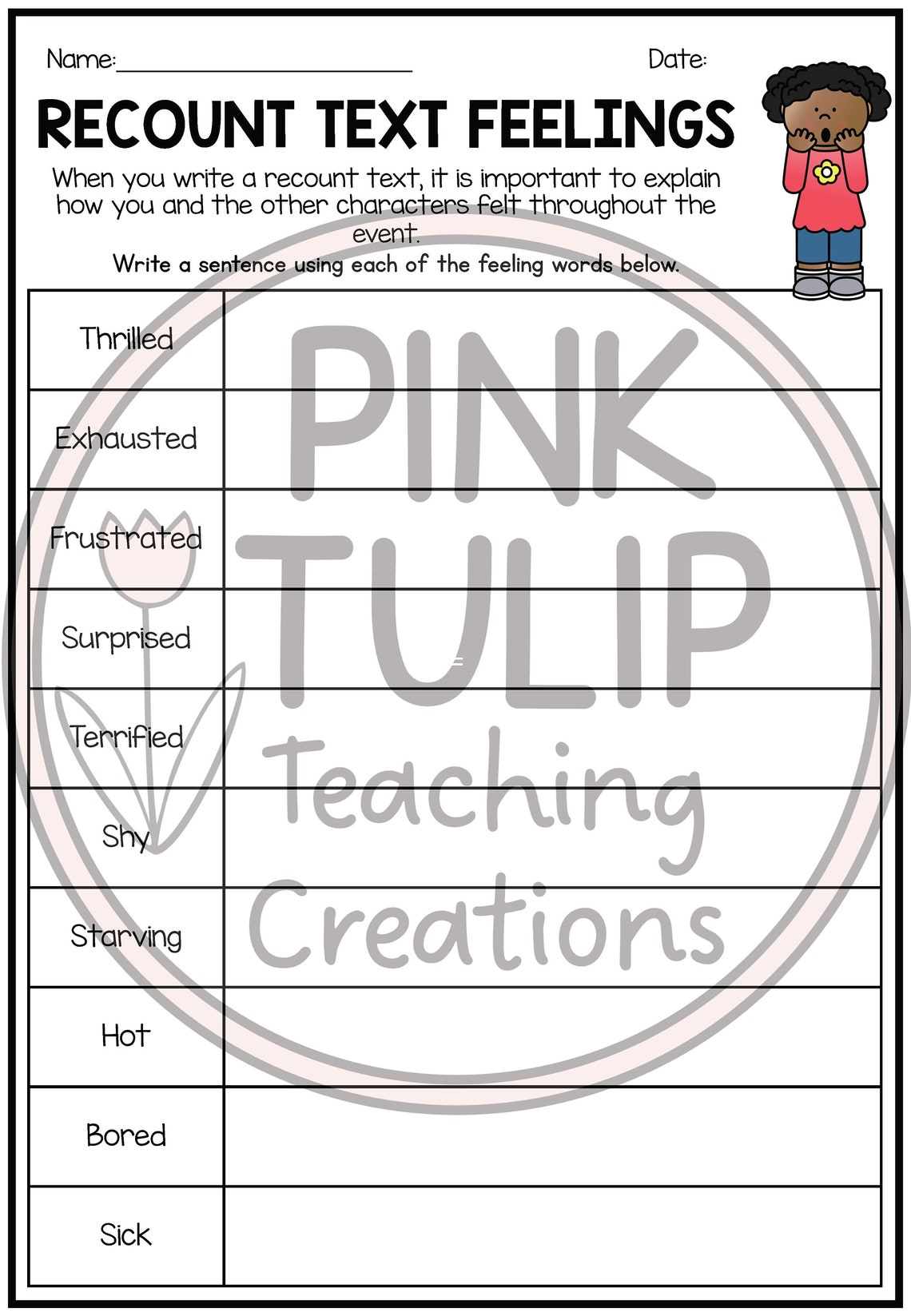 Recount Text Writing Worksheet Pack No Prep Lesson Ideas - Etsy