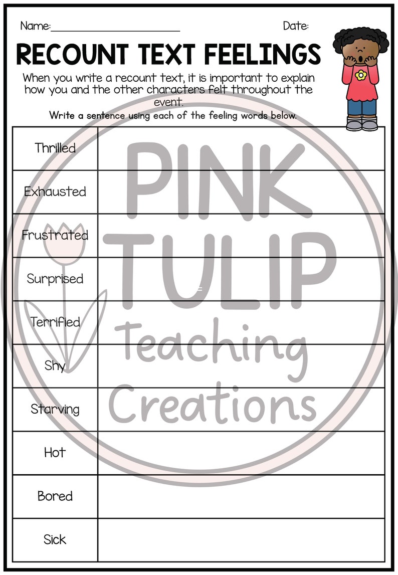 Recount Text Writing Worksheet Pack No Prep Lesson Ideas - Etsy