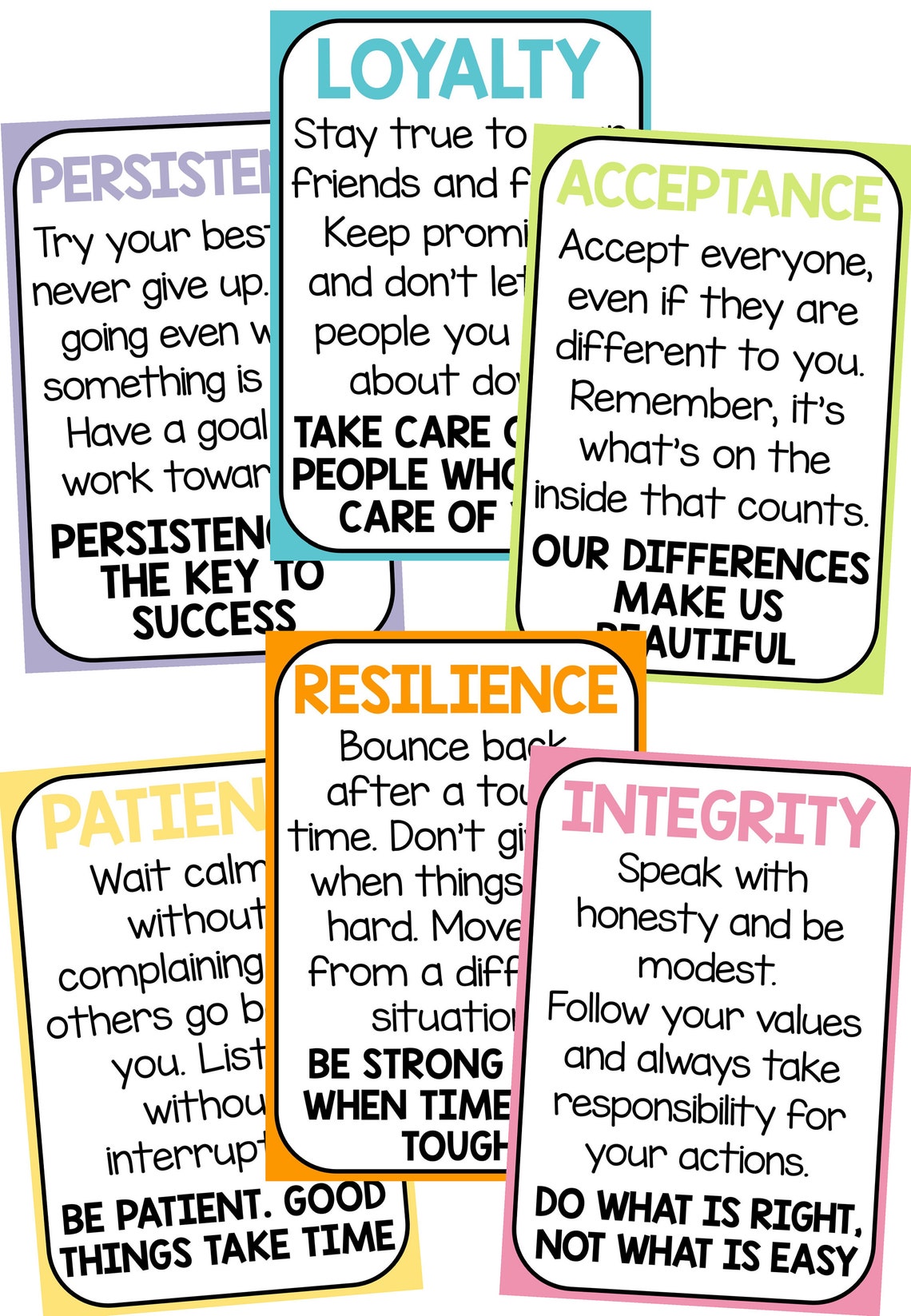Values Posters - Classroom Decor - Etsy