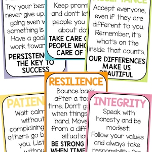 Values Posters - Classroom Decor - Etsy