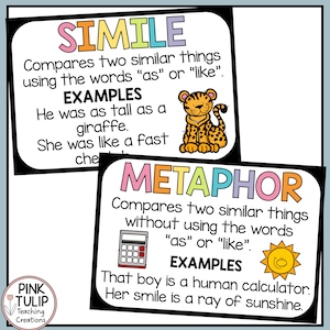 Figurative Language Posters Classroom Decor - Etsy